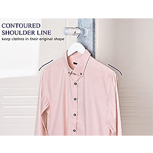 Amber Home Smooth White Finish Solid Wood Shirt Dress Hangers 10 Pack, Sturdy Wooden Coat Hangers with Precisely Notches, Clothes Hangers for Jacket, Camisole, Bridal (White, 10)