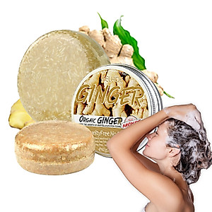 2PCS Ginger Hair Regrowth Shampoo Bar, Ginger Shampoo For Hair Growth, Anti-Hair Loss Hair Natural Organic Ginger Shampoo