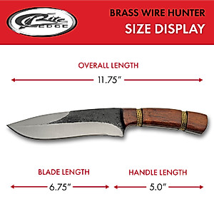 SZCO Supplies 11.75" Hand Forged Full Tang Wood Handle Carbon Steel Outdoor Hunting Knife With Sheath