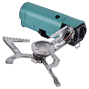 BRS Foldable Portable Butane Stove 2670W Camping Stove Outdoor Gas Stove with Storage Bag Thermal Sheet Adventure suitable for Picnic/Backpacking Hiking/Home Travel (BRS-99 Green)