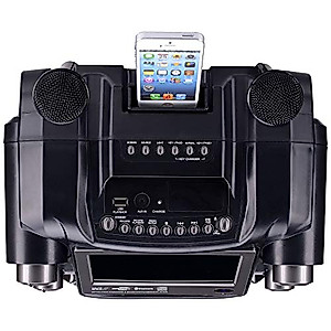 Karaoke USA GF920 Rechargeable Portable Bluetooth CDG-MP3G Karaoke Machine and PA System with 2 Microphones