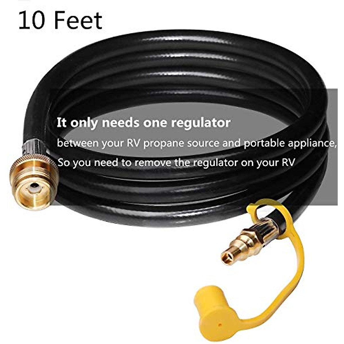 DOZYANT 10 Feet 1/4" Quick Connect RV Propane Hose Converter Replacement for 1 lb Throwaway Bottle Connects 1 LB Bulk Portable Appliance to RV 1/4" Female Quick Disconnect