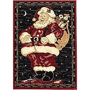 Pro Rugs. Santa Claus Winter Holiday Christmas Xmas Area Rug (3’ X 5’)