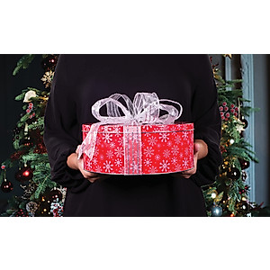 Steel Mill & Co Tin Containers with Lids, 3 Pack Christmas Cookie Tins, Festive Cookie Tins for Gift Giving & Holiday Treats, Round Metal Nesting Containers, Large Medium Small, Snowflake & Holly