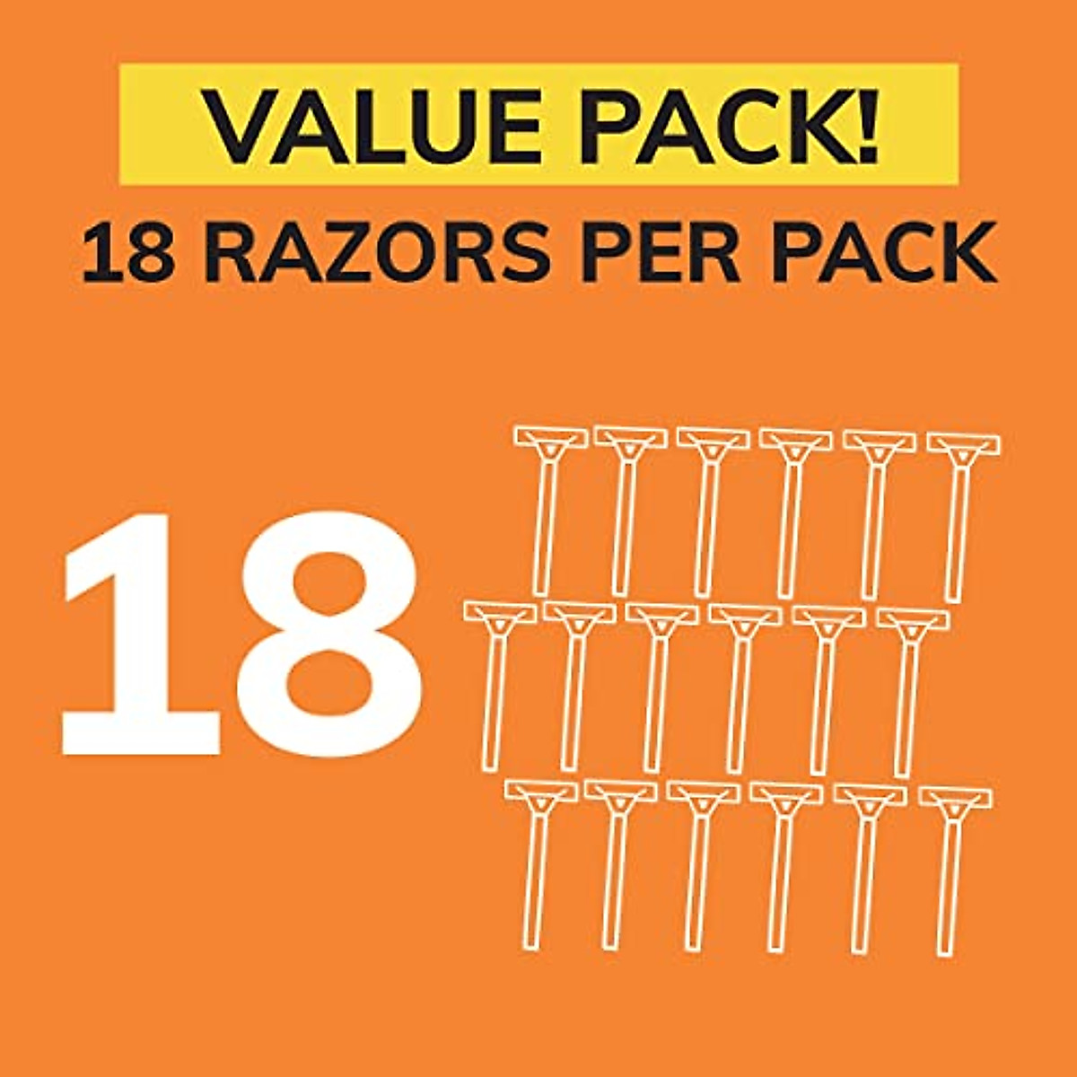 BIC Sensitive 2 Disposable Razors for Men With 2 Blades for Sensitive Skin, 18 Count Value Pack of Shaving Razors