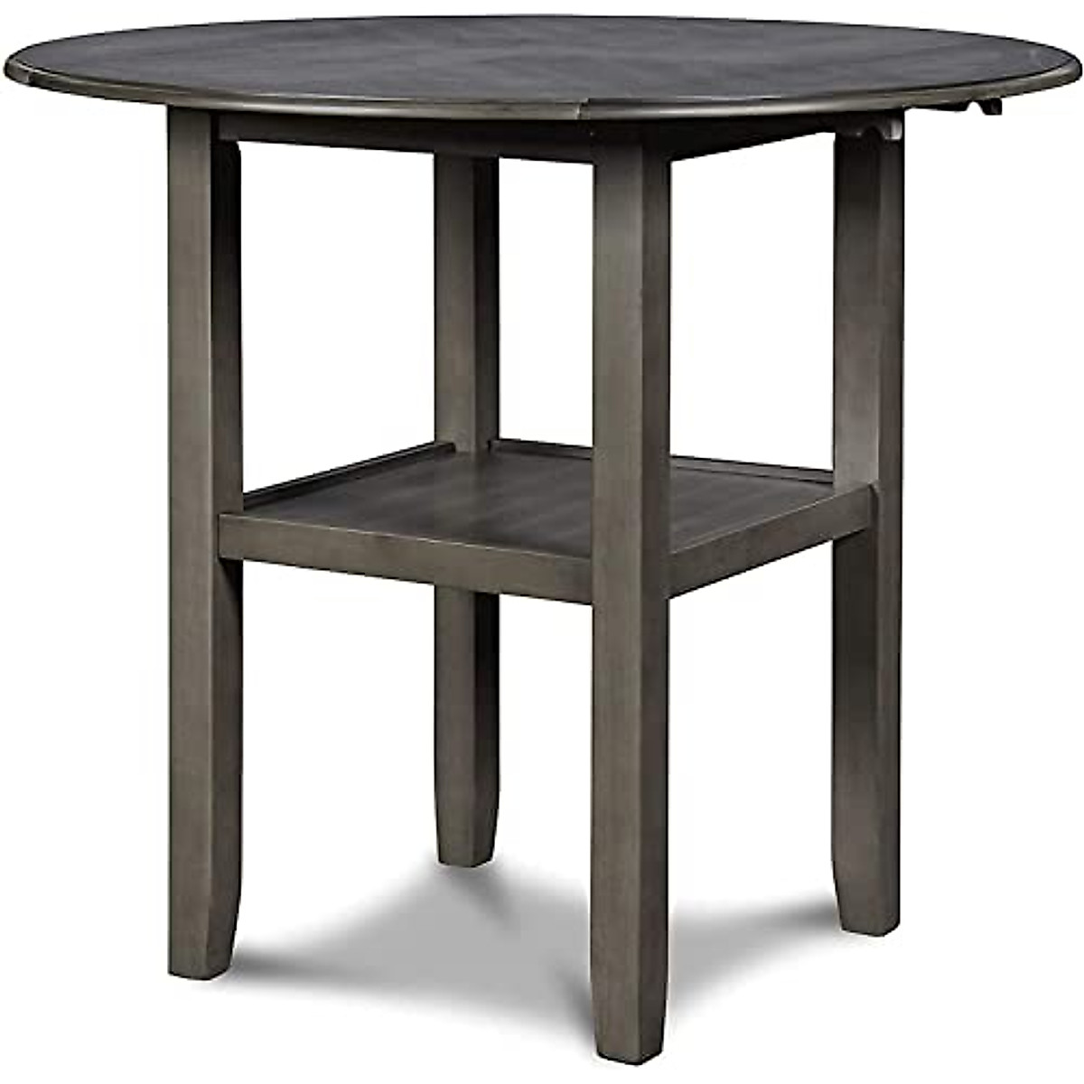 New Classic Furniture Gia Drop Leaf Counter Table with Two Chairs, 42-Inch, 42.25" Set, Grey