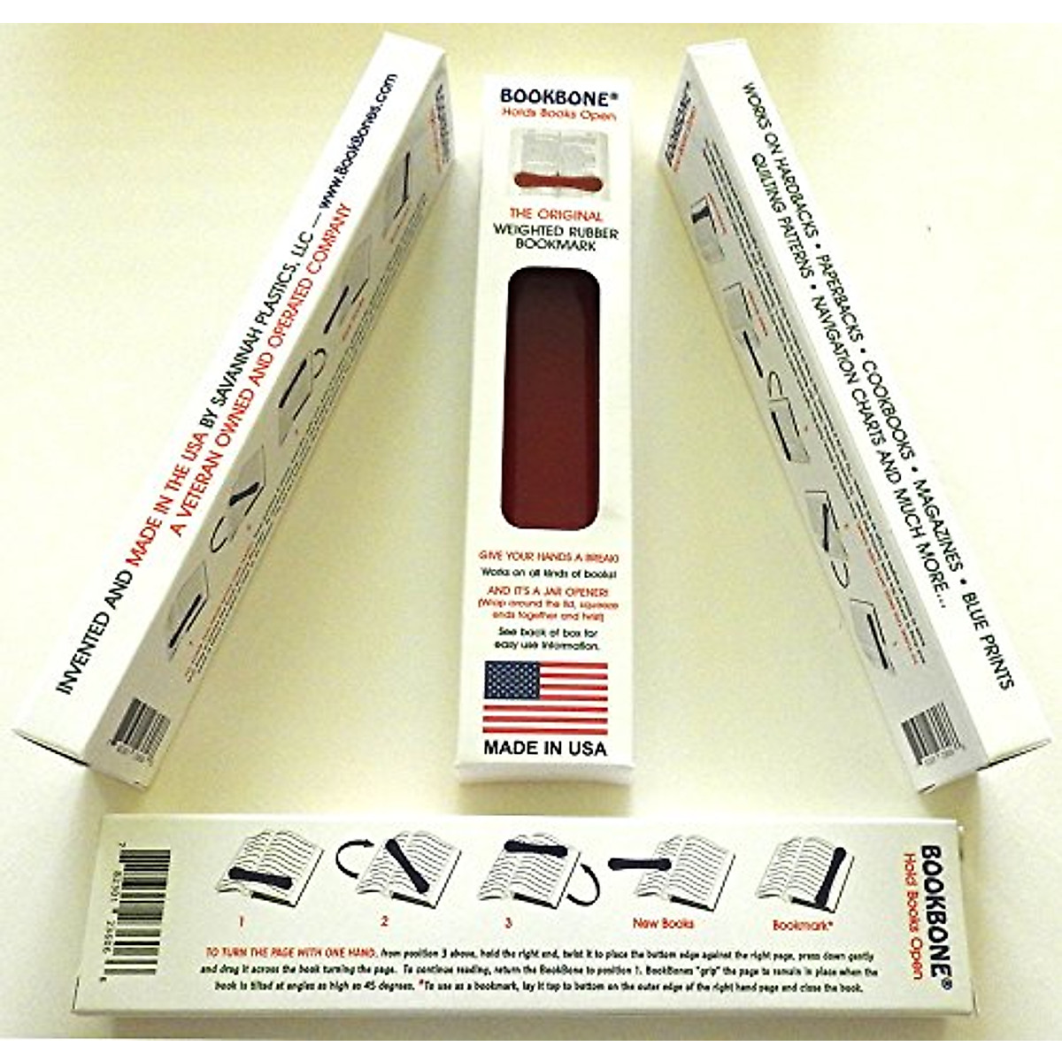 BookBone (TM) - Made in The USA - The Original Weighted Rubber Bookmark - Printed with - Quit Bugging Me… I'm Reading! - Holds Books Open