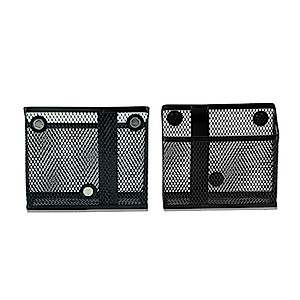 Neudeco Magnetic Pen Holder,Magnetic Storage Basket for Refrigerator, Locker, Magnetic Dry Erase Marker Holder for whiteboard, Pack 2 (Black)