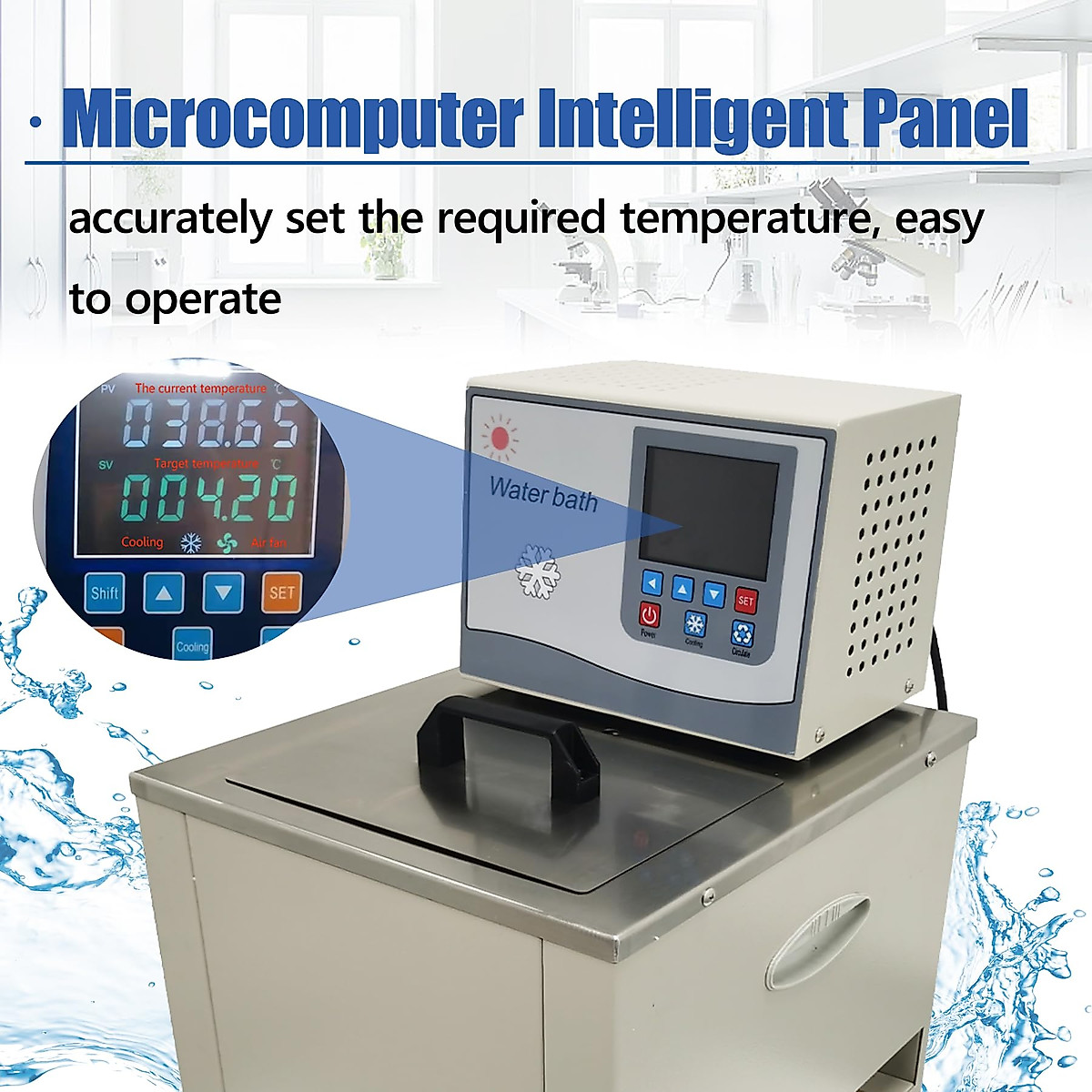 TECHTONGDA Laboratory Chiller Circulator 6L Chiller -30℃-100℃ Refrigerated Circulating Water Liquid Bath Cooling Circulator Pump Chiller Low Temperature Cooling Liquid Circulator with Transformer