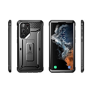 SUPCASE Unicorn Beetle Pro Case for Samsung Galaxy S23 Ultra 5G (2023), Full-Body Dual Layer Rugged Belt-Clip & Kickstand Case with Front Frame (Black)