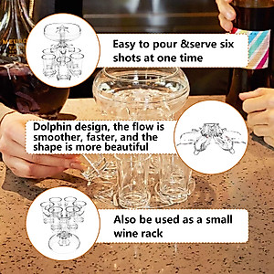 Shot Glass Dispenser,Shot Dispenser with 6 Shot Glasses,Liquor Dispenser for Home Bar, Party Supplies,Halloween Shots Drink Dispenser for Parties,Fancy Alcohol Dispenser