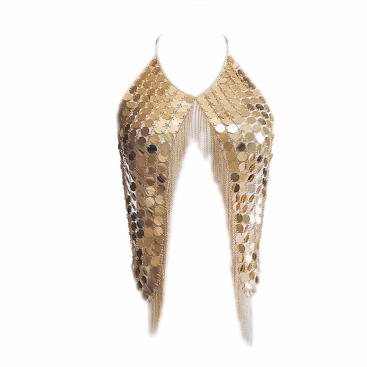 Sexy Body Chain Sequins Bra Chains Bikini Tassel Waist Chain (Gold)