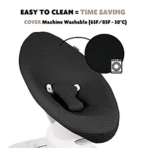 UKJE Liner Baby Rocker Cover - Compatible with Old Model Before 2022 4moms MamaRoo 4 - Baby Swing Cover - Bouncer Cover - Compatible Cover over the 4moms Mamaroo 4 Swing Bouncer - Black