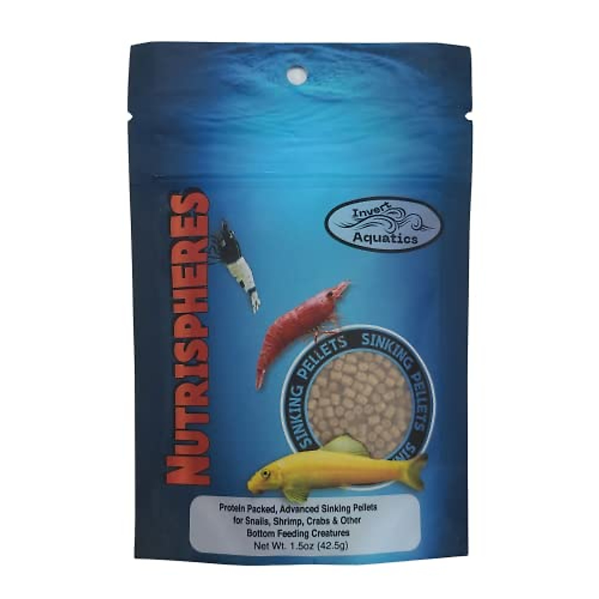 Triton Aquatics NutriSpheres - Sinking Diet for Snails, Shrimp & Bottom Feeding Fish (1.5 oz (42.5g))