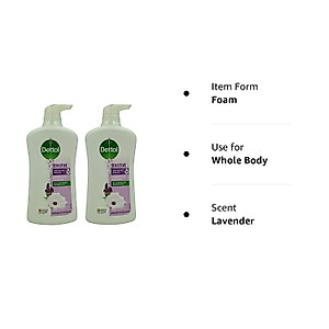 Dettol Anti Bacterial pH-Balanced Body Wash, Sensitive, 21.1 Oz / 625 Ml (Pack of 2) for Moisturizing