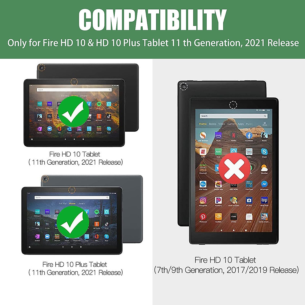 Covers for Kindle Fire HD 10 Tablet 11th Gen 2021 White Marble Fire Tablet 10 Plus Case 10.1 Inch Multi- Viewing Angles All-New Amazon Fire 10 Cases