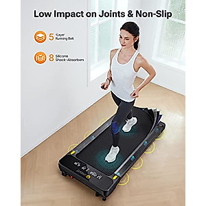 UREVO Incline Under Desk Treadmill, Walking Pad with 5%, 7%, Max 9% Auto Incline, 2.5HP Inclined Walking Treadmill with Remote Control and LED Display for Home and Office