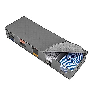 ZaYow Under Bed Storage Bag Organizer With Reinforced Handle Foldable Underbed Storage Container For Quilt Clothes Long Term Clothing Storage