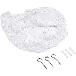 BLUE PANDA - Stuffed Animal Storage Hammock for Small Soft Toys (White, 32 x 24 Inches)