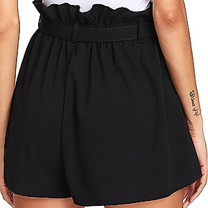 New Loose Bandage Shorts, Thenlian Women's Casual Elastic Waist Hot Pants Summer Shorts Jersey Walking Shorts(XL, Black)