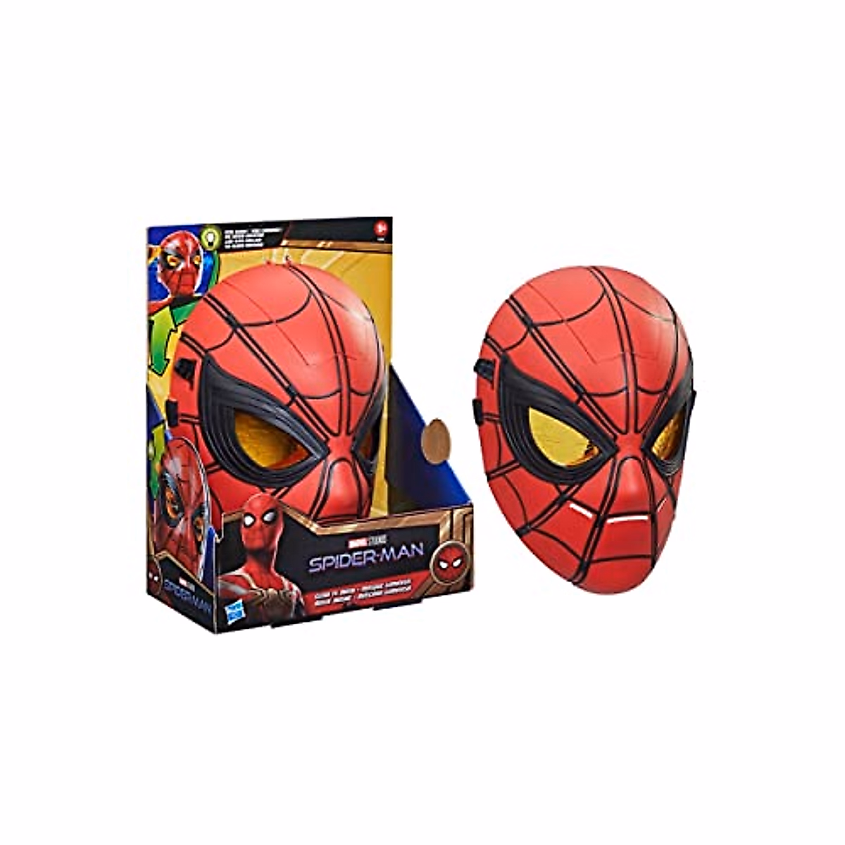 Spider-Man Marvel Glow FX Mask Electronic Wearable Toy with Light-Up Moving Eyes for Role Play, for Kids Ages 5 and Up
