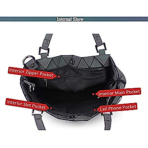 Geometric Luminous Tote Bags for Women Crossbody Bags for Women Purses and Handbags Multi Color Shoulder Bag (Luminous Purple)