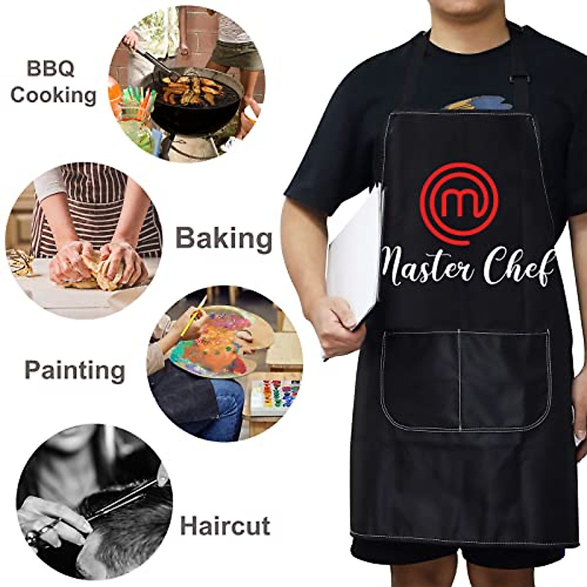 BWWKTOP Master Chef Kitchen Apron Cooking TV Show Gifts Gordon Fans Gift Adjustable Apron For Cooking Baking Grilling (Master Chef)