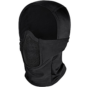 OneTigris Balaclava Mesh Mask, Ninja Tactical Mask with Full Face Protection for Outdoor (Black)