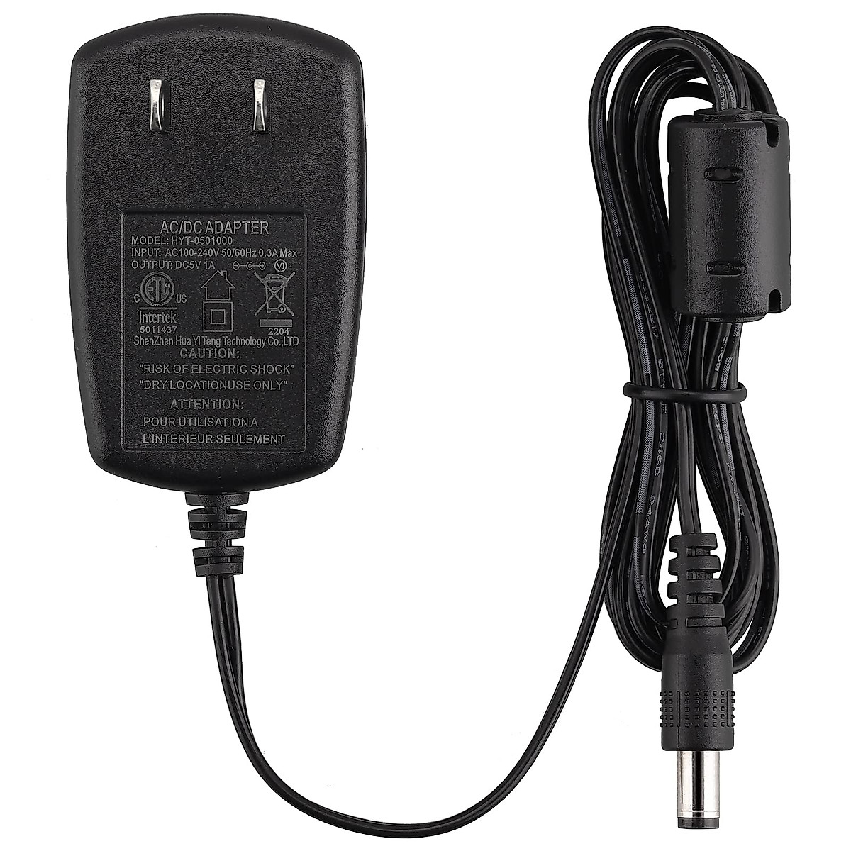 Proster Power Supply Adapter UL CE FCC ROHS Certified 5V 1A AC Power Transformers Wall Charger DC Cable Length 1.2m with 5.5mm Plug Suitable for HDMI Switch Splitter DAC Led Strips CCTV IP Camera