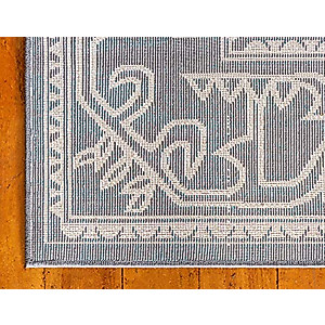 Unique Loom Aurora Collection Over-Dyed, Abstract, Botanical Southwestern, Transitional Area Rug, 2 ft x 3 ft, Gray/Ivory