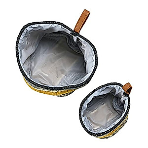 Main + Mesa Woven Jute Baskets with Liner, Black/Mustard, Set of 2 Sizes