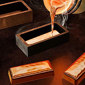 2 Pieces Graphite Ingot Mould Crucible Mould for Casting Gold Silver Metal Aluminum Copper Brass Melting Refining (4 x 2 x 1 Inch)