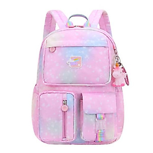 HUIHSVHA Cute Pink Backpack Large Capacity School Laptop Bag Bookbag, Casual Travel Daypack for Teens Girls Students
