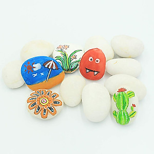 White River Rocks for Painting – 20 Big Rocks, 2” - 3.5” Inch Flat Smooth Stones, about 6 LB. of Craft Rocks for Rock Painting, Kindness Stones, Painting Rocks Supplies for Adults and Kids