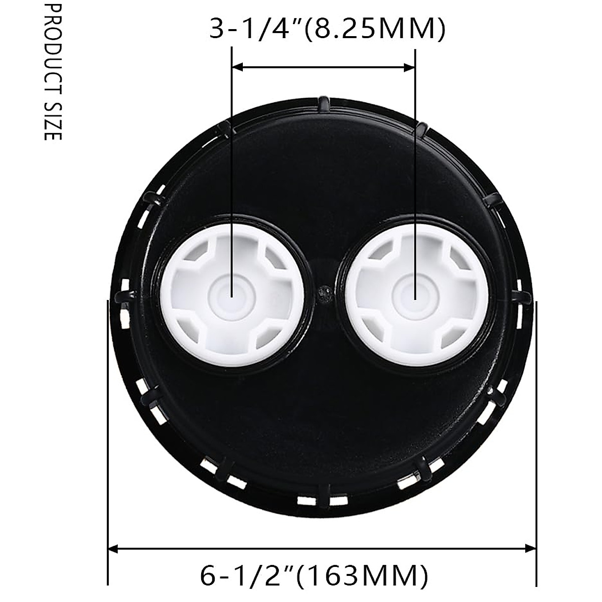 IBC Tank Lids Cover IBC Tote Lid Cap 163mm for Chemical and Other Industries,275-330 Gallon (Black Double Blind Cover)