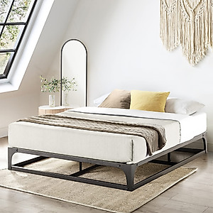 Mellow 9" Metal Platform Bed Frame w/Heavy Duty Steel Slat Mattress Foundation, King, Black