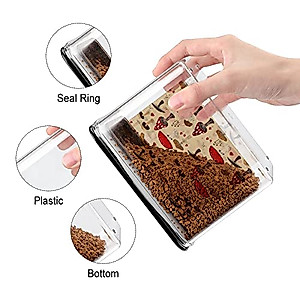 The Various Mushroom Art Storage Box Plastic Food Organizer Container Canisters with Lid for Kitchen