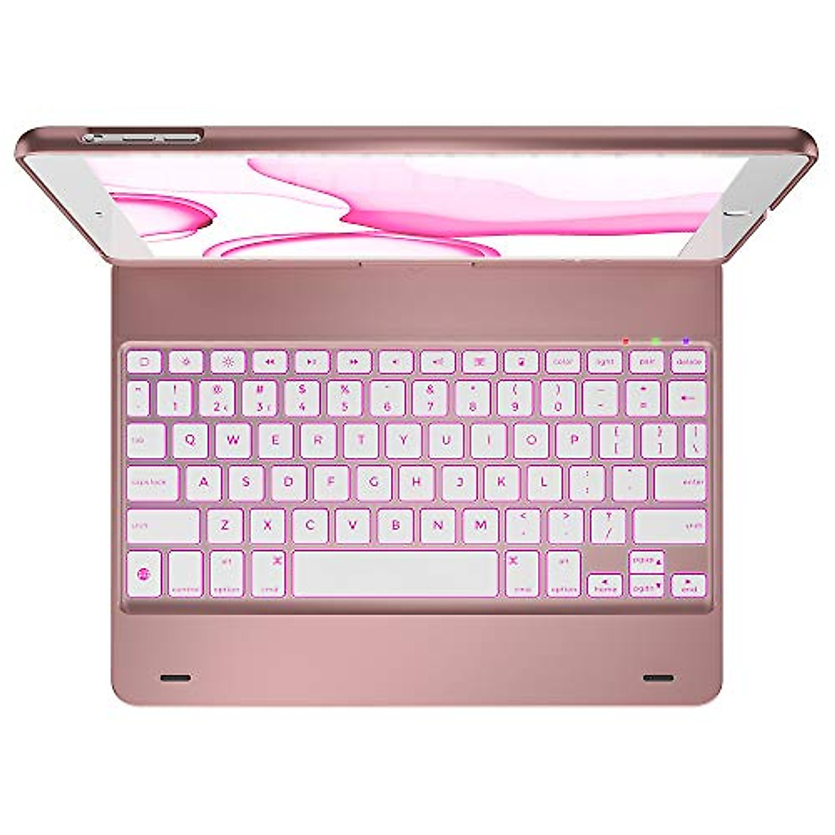 iPad Keyboard Case for iPad 2018 (6th Gen) - iPad 2017 (5th Gen) - iPad Pro 9.7 - iPad Air 2 & 1 - Thin & Light - 360 Rotatable - Wireless/BT - Backlit 10 Color - iPad Case with Keyboard (Rose Gold)