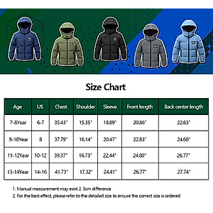 MOERDENG Kids Boy's Winter Coat Waterproof Fleece Lined Thick Down Coats Puffy Cotton Jackets with Hood