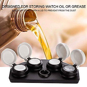 Watch Oil Dip Tool, 30180-A Watch Oiler Dish with Cover 4 Dish Watch Oil Dip Tool Watch Oiler Dish Repairing Accessory