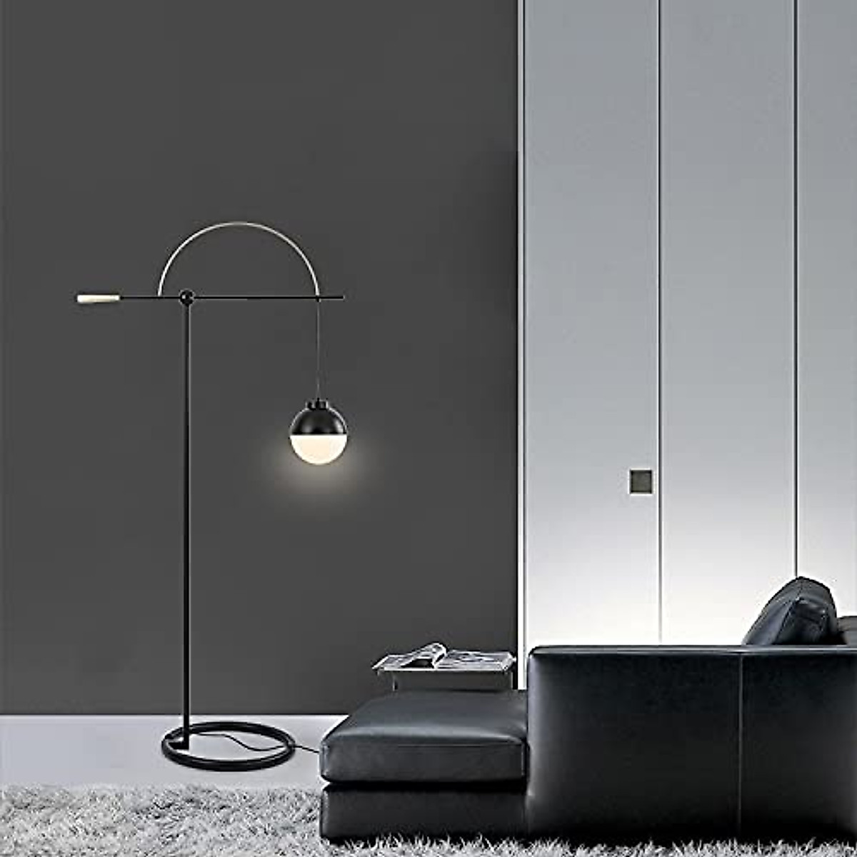 GHGHF Nordic Floor Lamp Iron Glass Floor Lamps for Living Room Bedroom Study Decoration Light Home E27 Table Lamp Standing Lamp