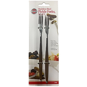 Norpro, Set of 2 Stainless Steel Pickle Forks, Silver