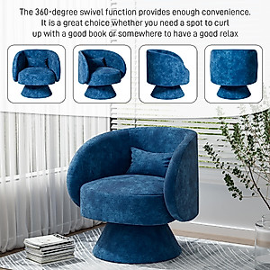 Nolohoo Swivel Accent Chair Set of 2, Upholstered Swivel Cuddle Barrel Sofa Chairs for Living Room, Comfy 360 Degree Modern Round Swivel Armchair for Bedroom, Office, Hotel (Teal, Linen)