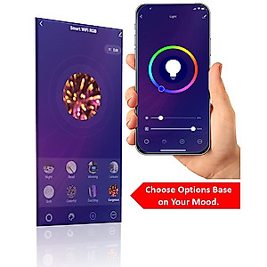 MOBI Smart WiFi LED Bulb Multi-Color Changing LED Light Bulb for Home; Bedroom, Dimmable & Voice Command, Energy Efficient LED Bulbs, No Hub Required, Compatible with Alexa and Google