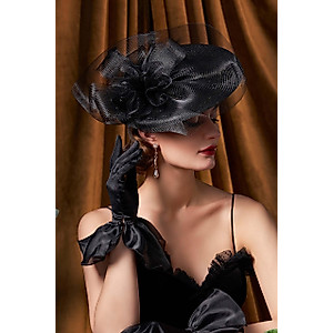 BABEYOND Derby Hats for Women - Fascinators Tea Party Hats Headband Fascinator Wedding Cocktail Organza Flower