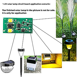 Tgoon Solar Lamp Control Board, Solar Light Control Panel Sturdy 1.2V Constant Current Driving PCB for Garden
