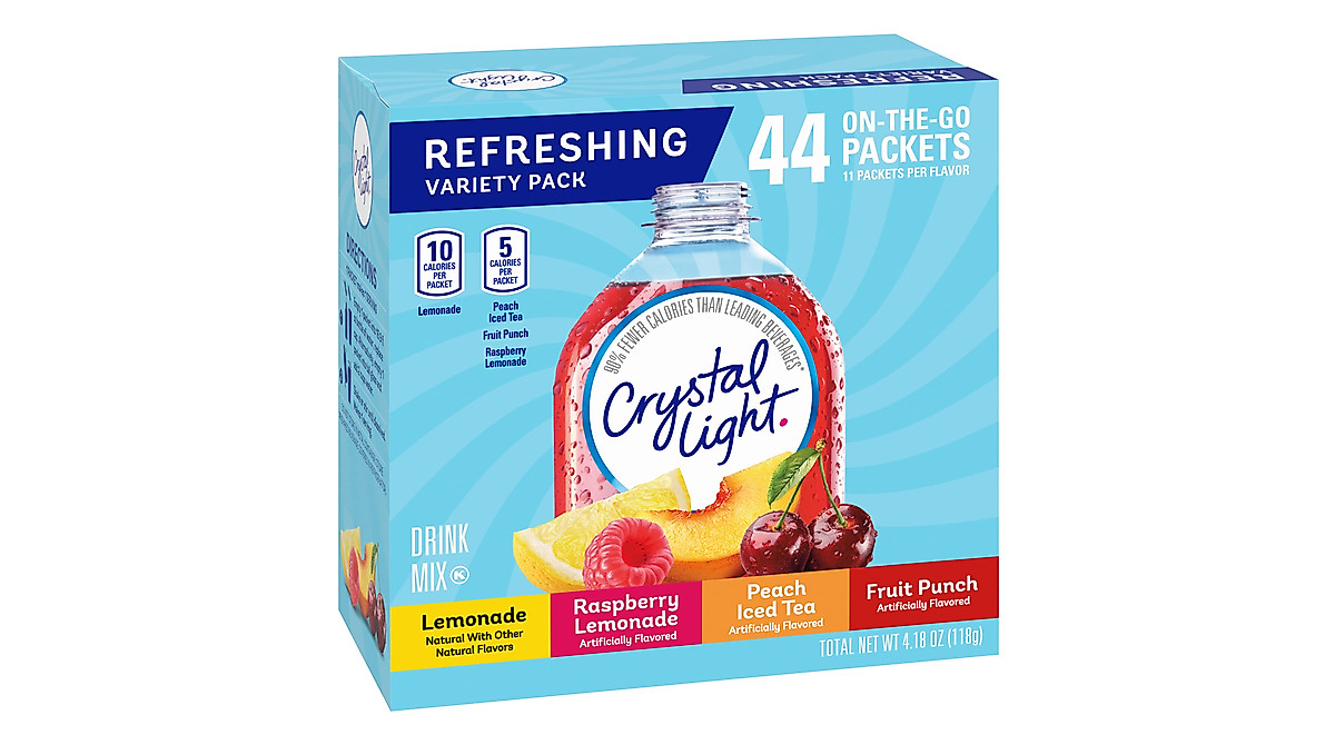 Crystal Light Variety Pack - 44 On-the-Go Fruit Drink Mix Packets