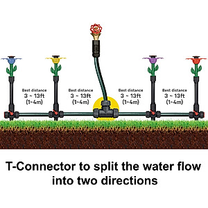 Eden 97065 Daisy Above-Ground 50 Ft Garden Hose and Sprinkler System, DIY Plant Watering Set