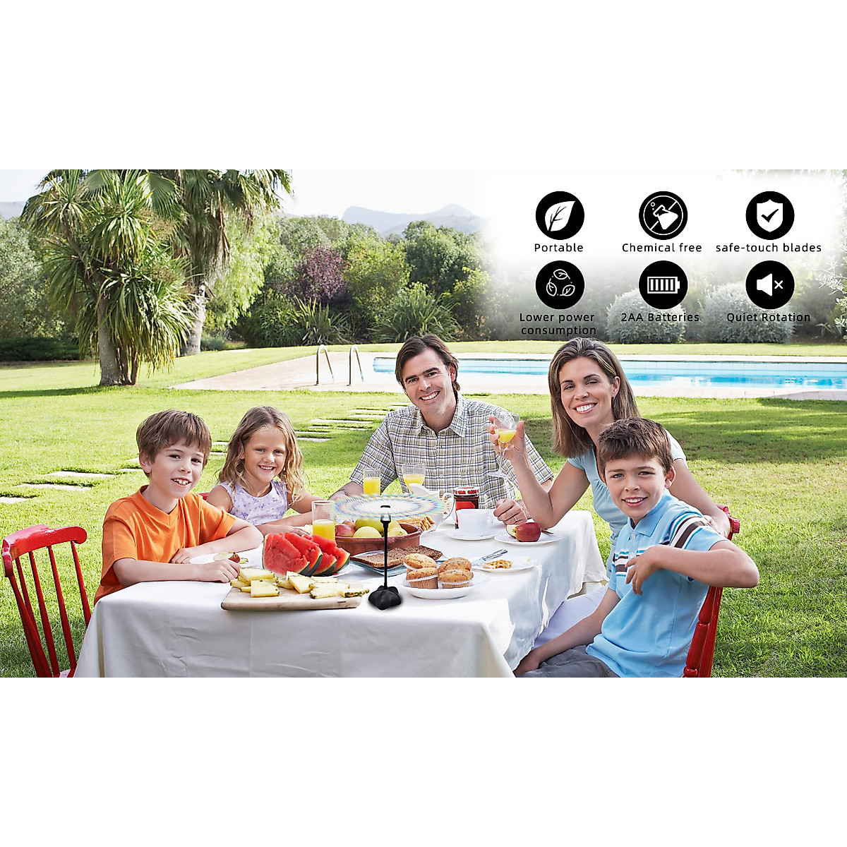 Vpeksopu Decorative Food Fans for Tables, Portable Fan for Restaurant meals, Party, Home, Barbeque…