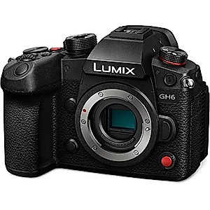 Panasonic Lumix GH6 Mirrorless Camera (DC-GH6BODY) + Sony 64GB Tough SD Card + Card Reader + Corel Photo Software + Case + Flex Tripod + Hand Strap + Memory Wallet + Cap Keeper + More (Renewed)